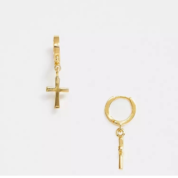 ASOS | Jewelry | Nwt Asos Design Sterling Silver Hoop Earrings With ...